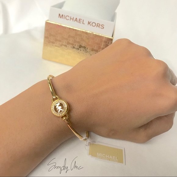 Michael Kors | Jewelry | New Authentic Mk Gold Tone Logo Bracelet ...